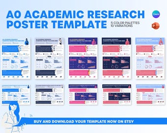 A0 Academic Research Poster Template | Editable in Powerpoint and Canva ...