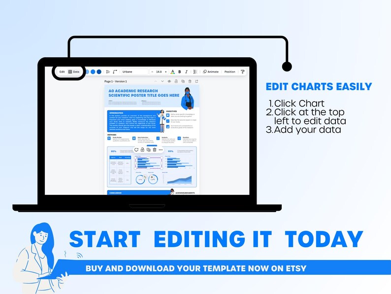A0 Academic Research Poster Template | Editable in Powerpoint and Canva ...