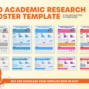 A0 Academic Research Poster Template | Editable Canva and Powerpoint ...