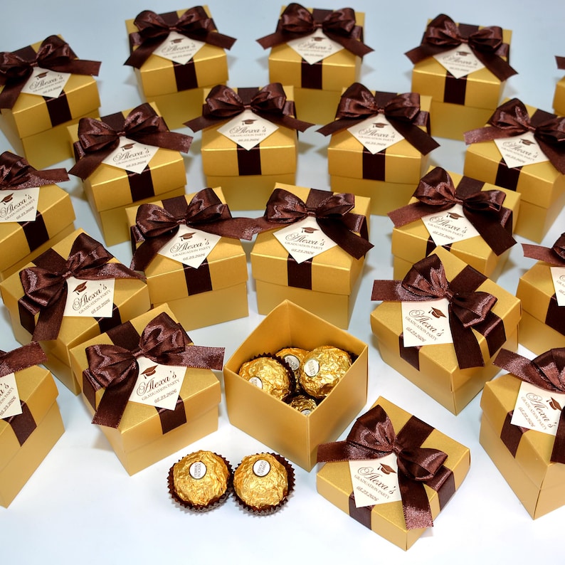 Personalized Graduation Favor Boxes, Custom Grad Party Decor, Class of ...