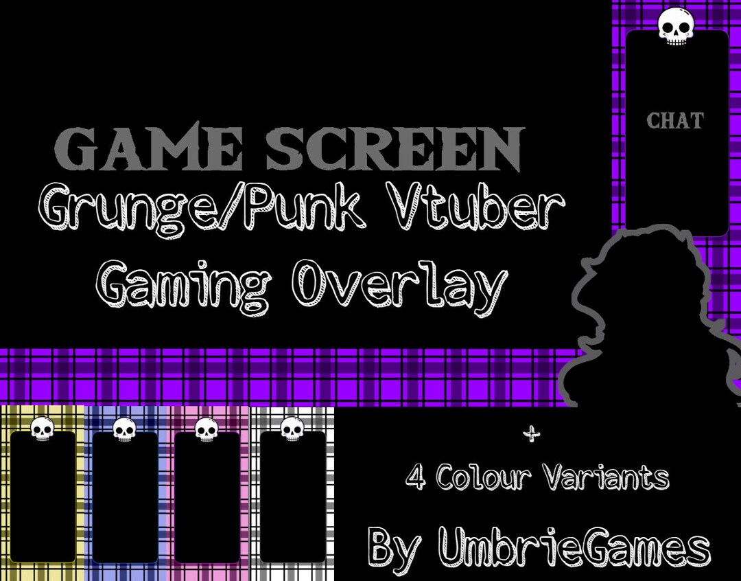 Grunge/punk Vtuber Gaming Overlays - Etsy