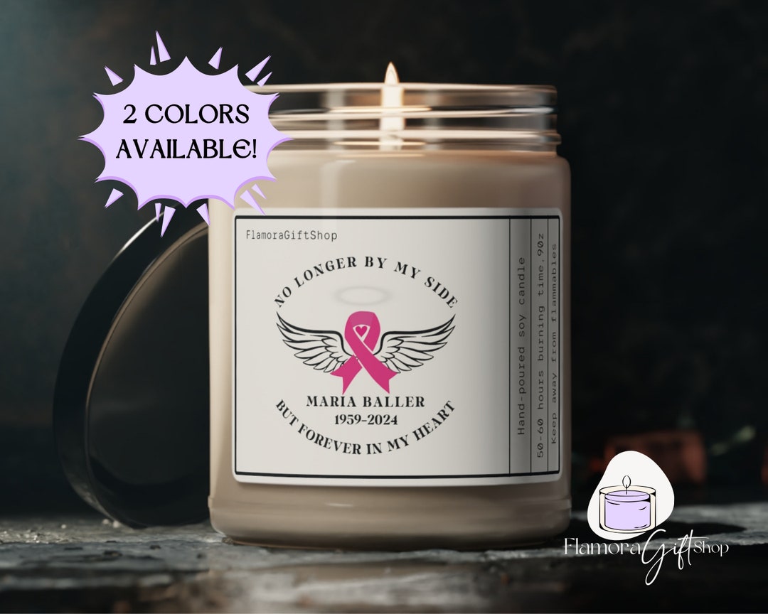 Personalized Breast Cancer Memorial Day Candle, Funeral Favors for ...