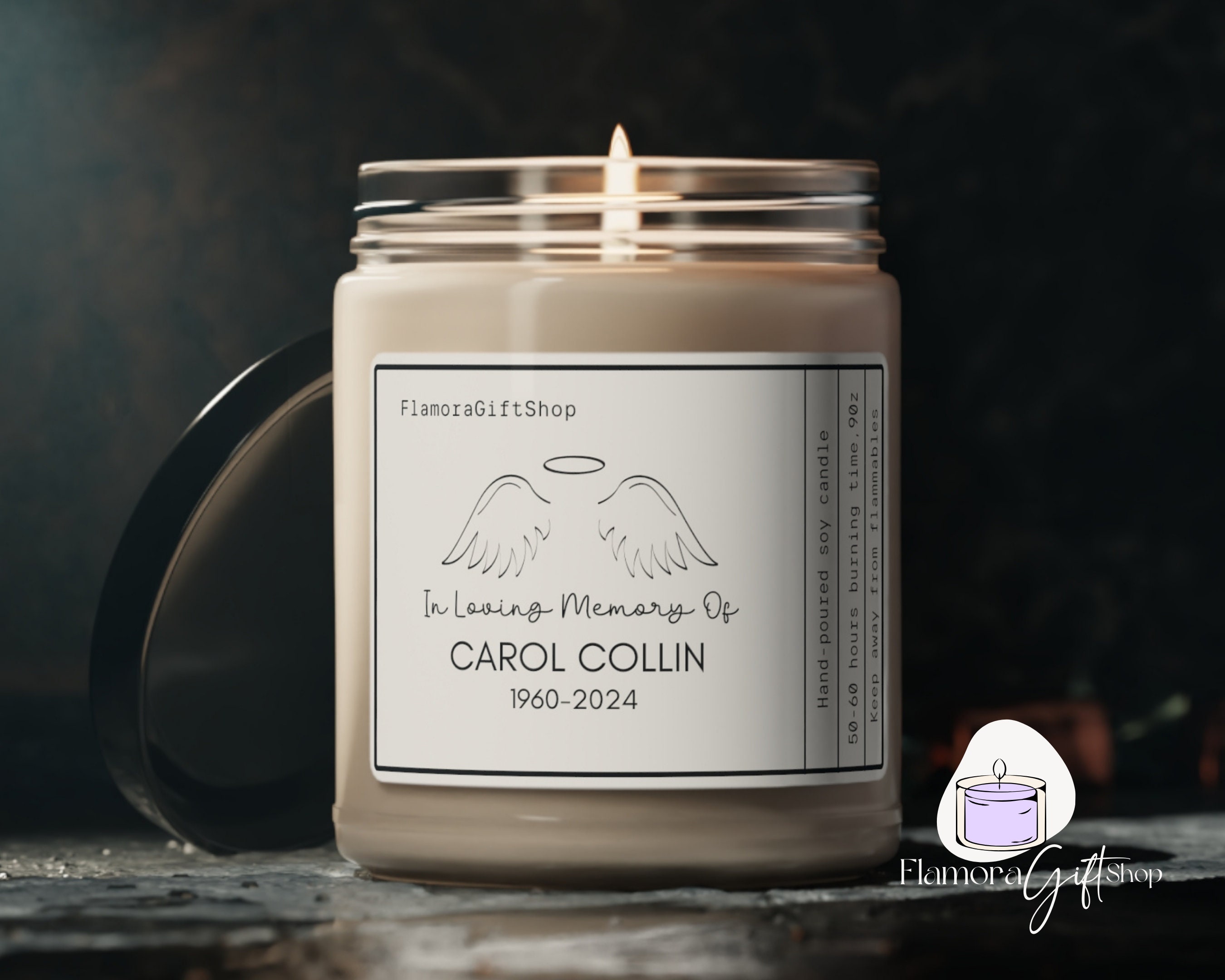 Personalized in Loving Memory Funeral Favor Candle for Guest, RIP ...