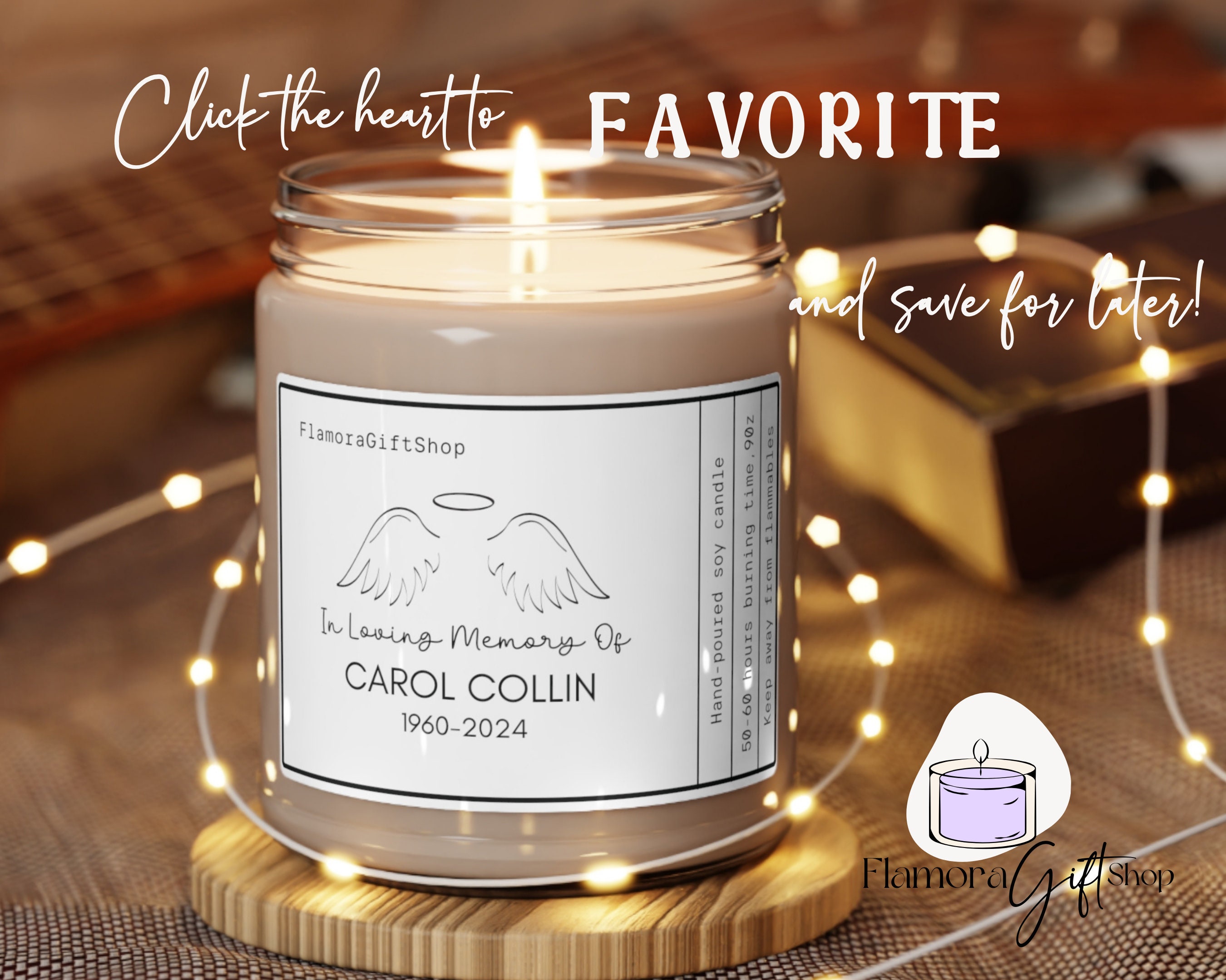 Personalized in Loving Memory Funeral Favor Candle for Guest, RIP ...