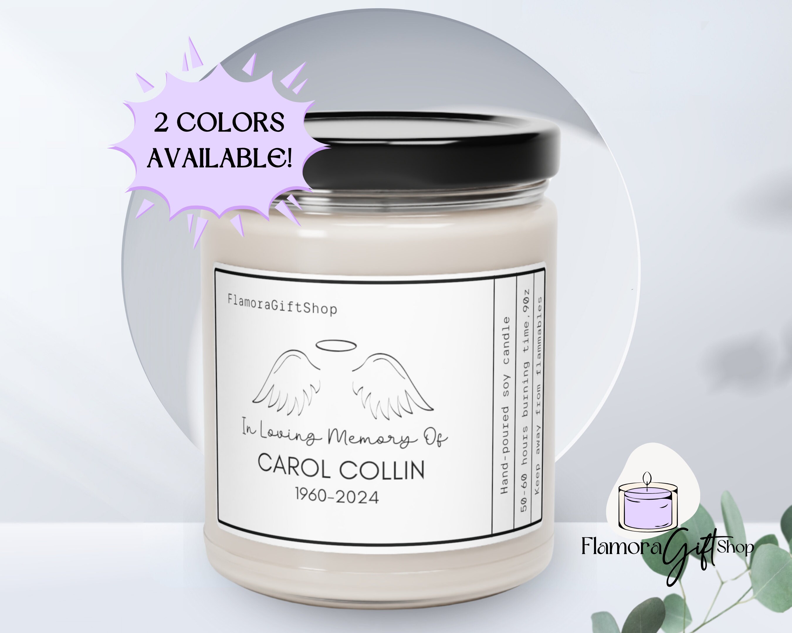 Personalized in Loving Memory Funeral Favor Candle for Guest, RIP ...