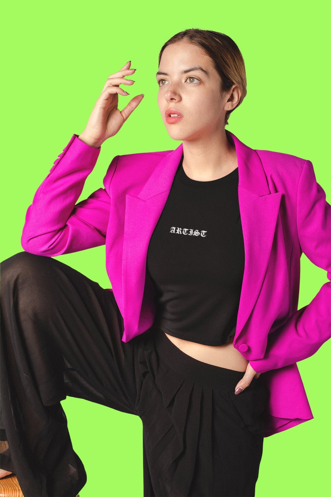 Creative Baddie ARTIST Crop Top Ethical Apparel Embroidered New Earth ...