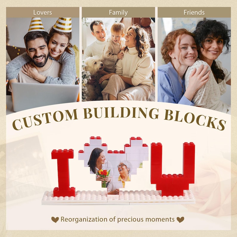 Personalized Building Blocks Puzzle, Custom Photo Puzzle, Valentine's ...