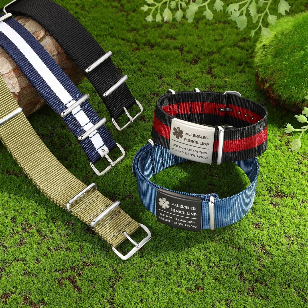 Personalized Medical Alert ID Bracelet, Custom Medical Wristband ...