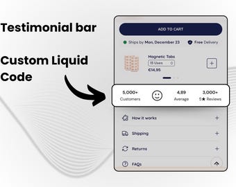 Testimonial Bar - Custom Liquid Code (shopify, Woocommerce, Wix ...