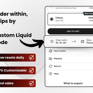 Shopify Urgency Timer Section 100% Customizable Custom Liquid Code - Etsy