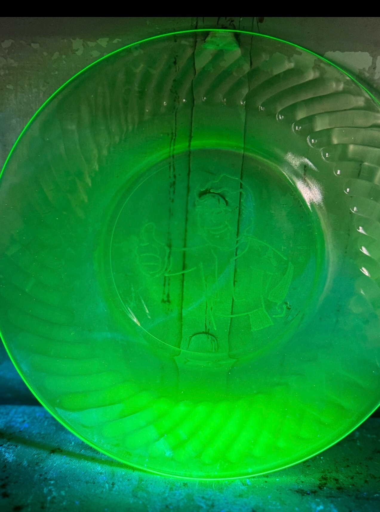 Vault Boy Fallout Custom Etched Uranium Glass Plate. - Etsy