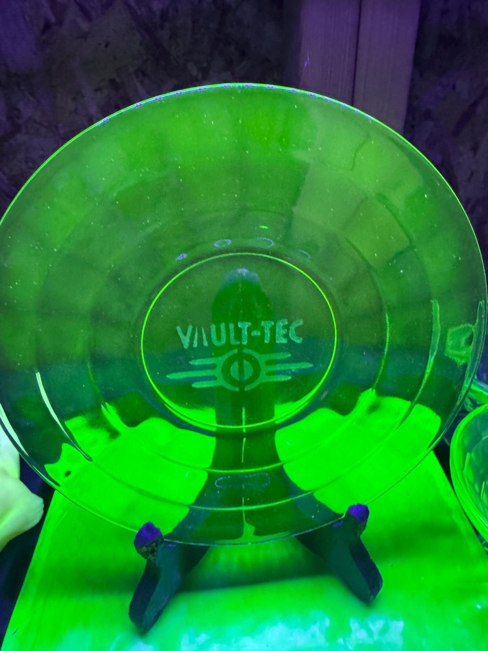 Custom Hand Engraved Fallout Series Uranium Glass Plate. I Repurpose ...