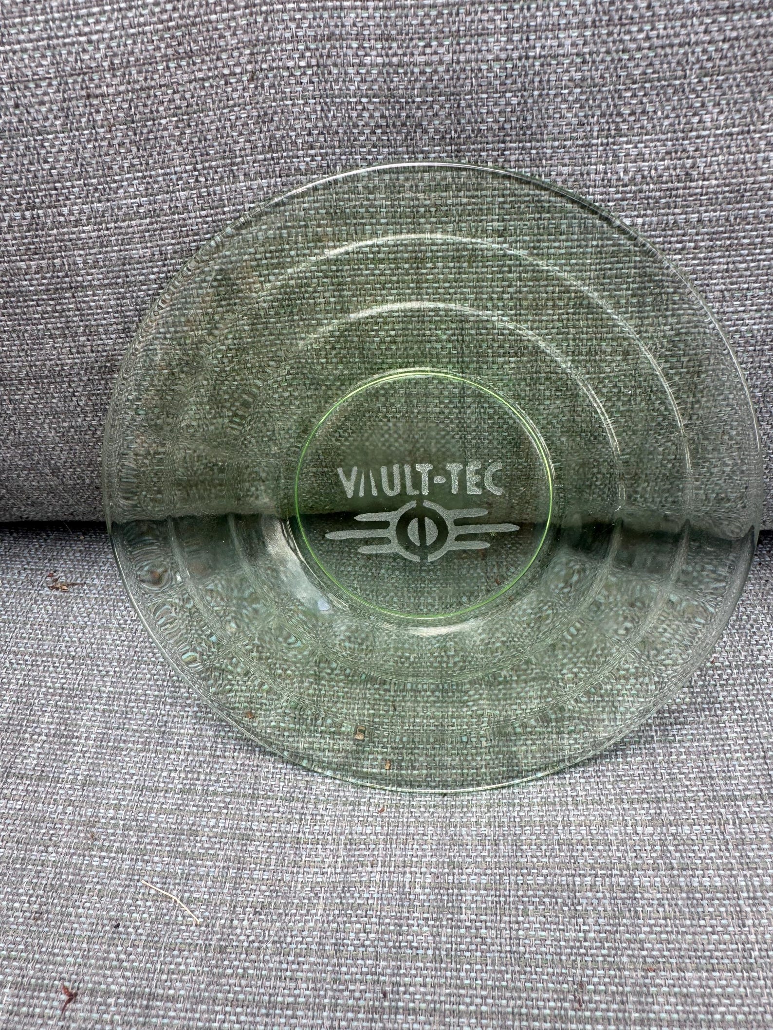 Custom Hand Engraved Fallout Series Uranium Glass Plate. I Repurpose ...