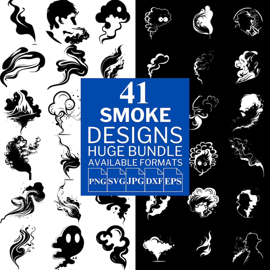Smoke SVG Bundle: 41 Vector Designs for Cricut & Silhouette (digital ...