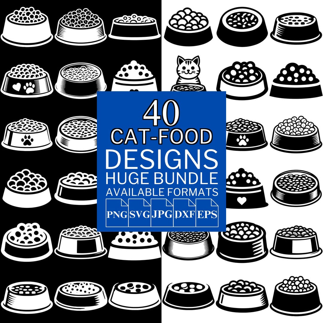 Cat Food SVG Bundle: 40 Unique Vector Designs (digital Download) - Etsy