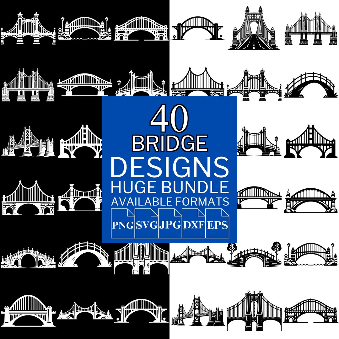 Bridge SVG Bundle: 40 Unique Vector Designs (cricut & Silhouette) - Etsy