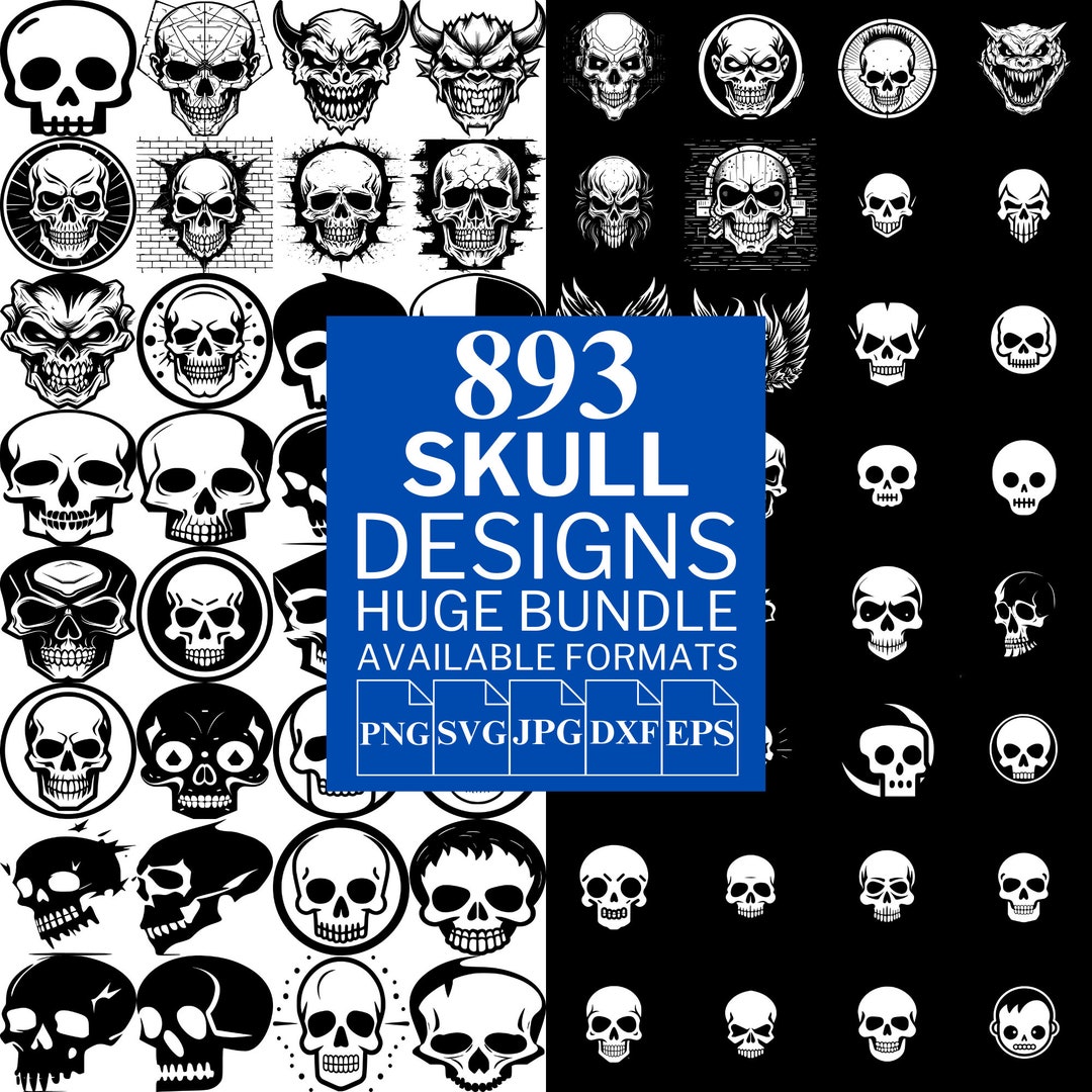 893 Skull SVG Bundle - Unique Vector Files for Cricut and Silhouette ...
