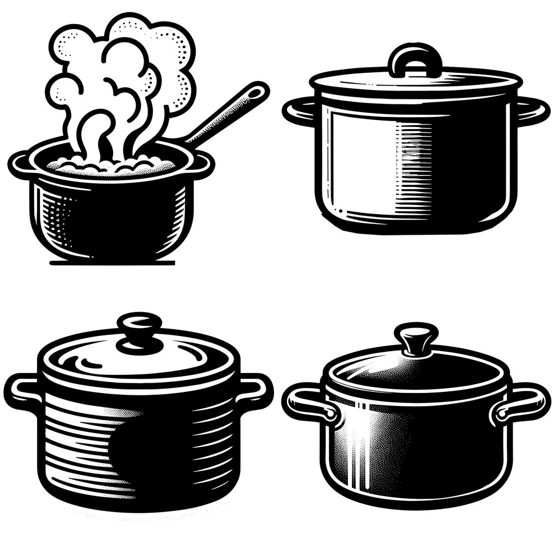 Cooking Pot SVG Bundle: Vector Clipart for Cricut & Silhouette (digital ...
