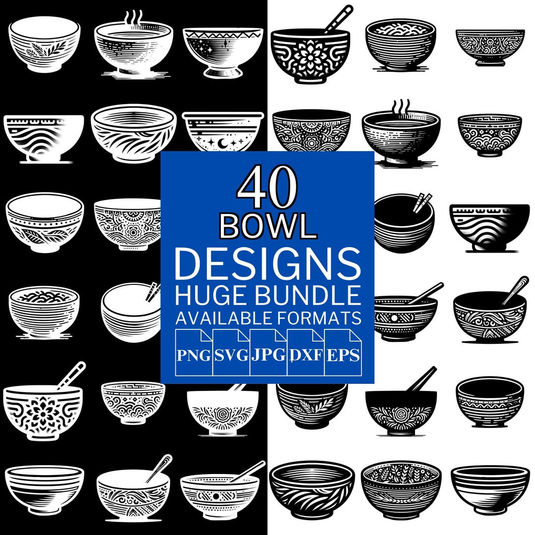 40 Bowl SVG Bundle: Vector Clipart Designs (digital Download) - Etsy