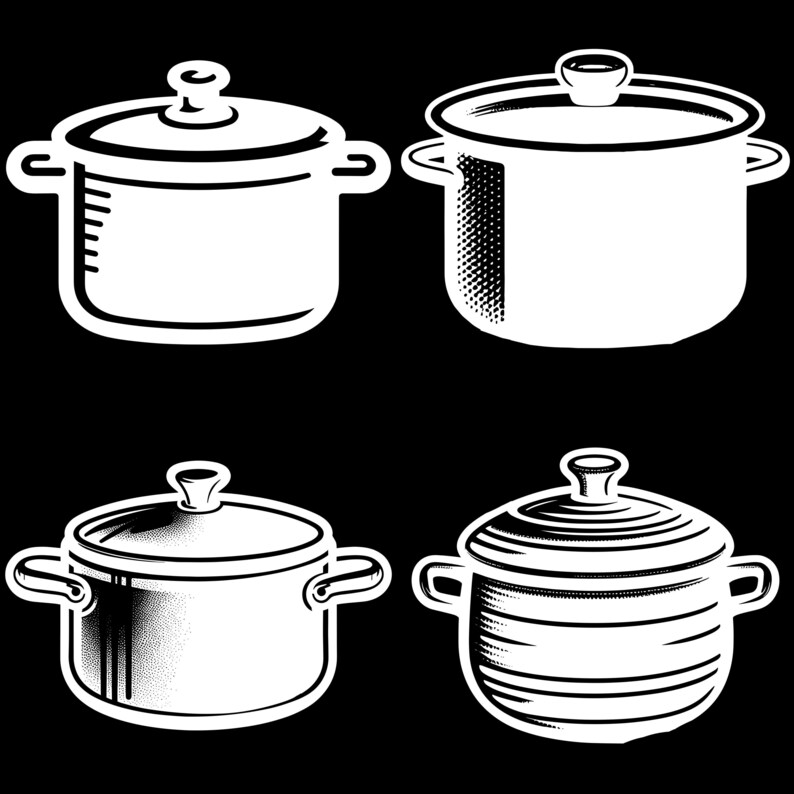 Cooking Pot SVG Bundle: Vector Clipart for Cricut & Silhouette (digital ...
