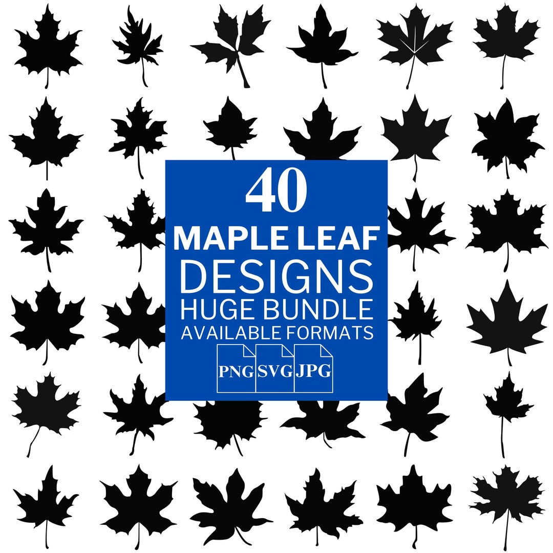 40 Maple Leaf SVG Bundle - Unique Vector Files for Cricut and ...