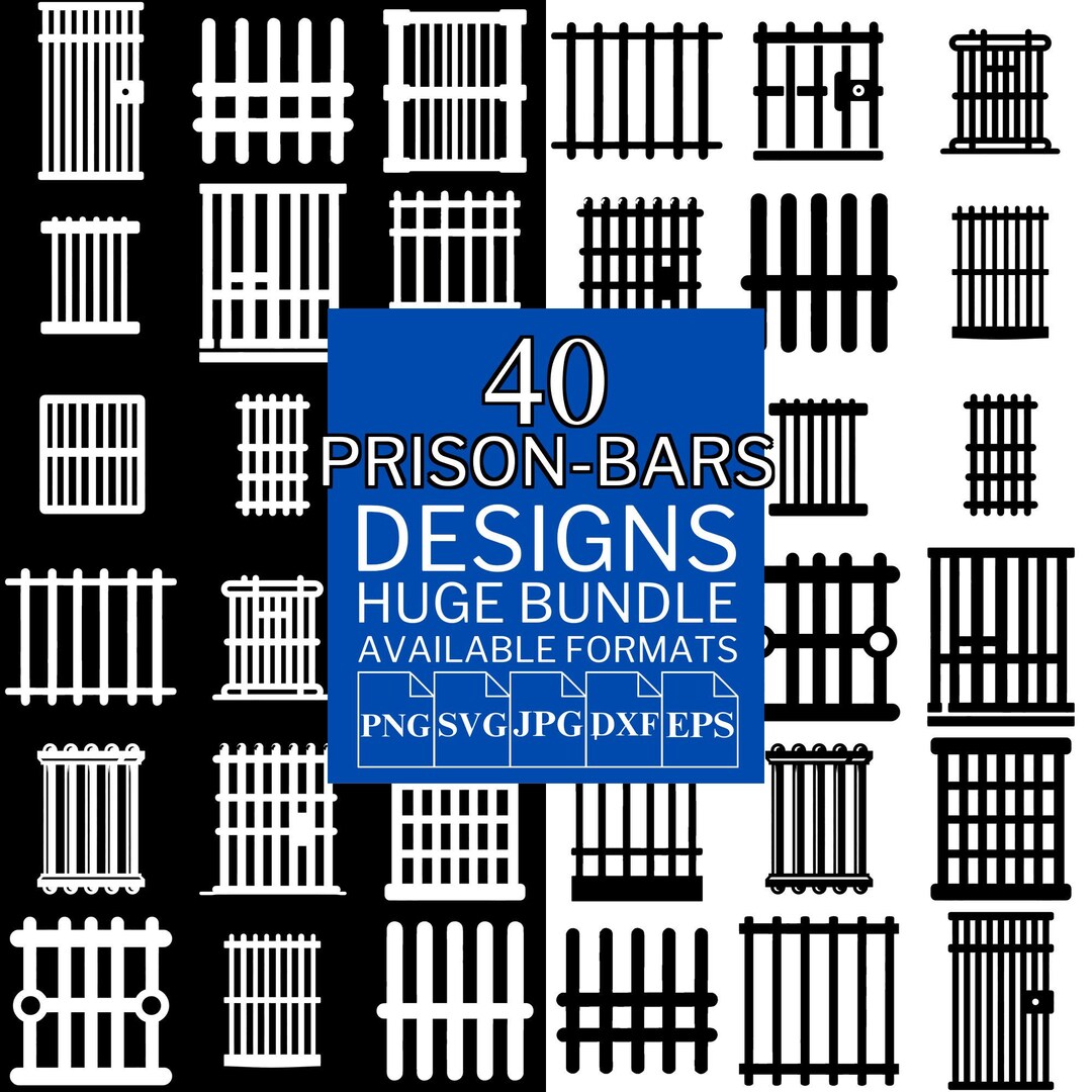 Prison Bars SVG Bundle: Vector Cut Files for Cricut & Silhouette (5 ...