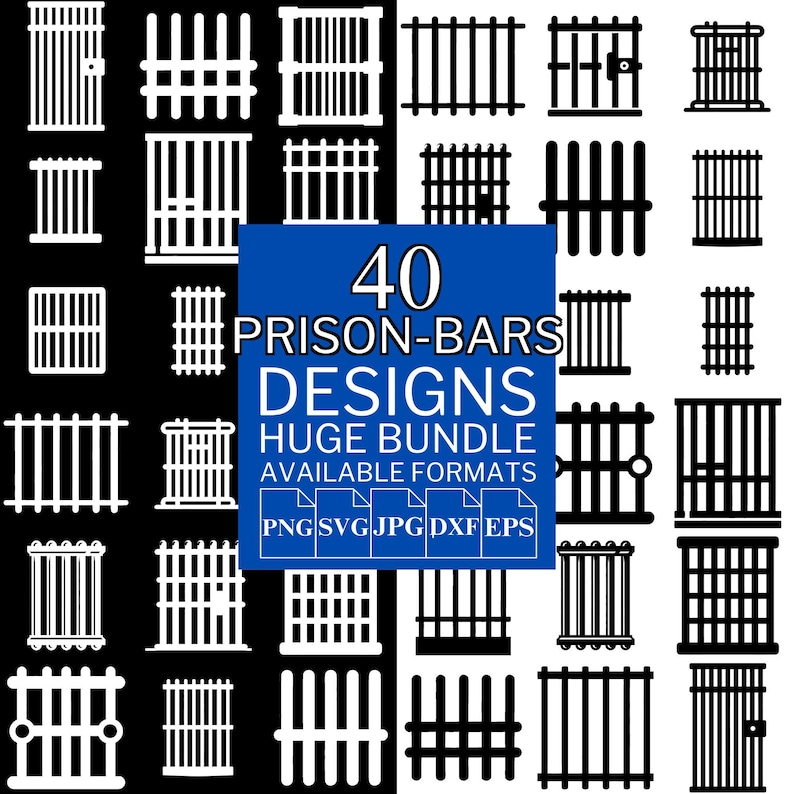 Prison Bars SVG Bundle: Vector Cut Files for Cricut & Silhouette (5 ...