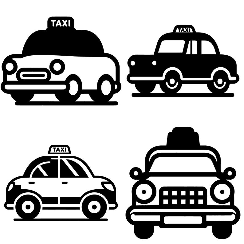 Taxi Cab SVG Bundle: Vector Clipart for Cricut & Silhouette (digital ...