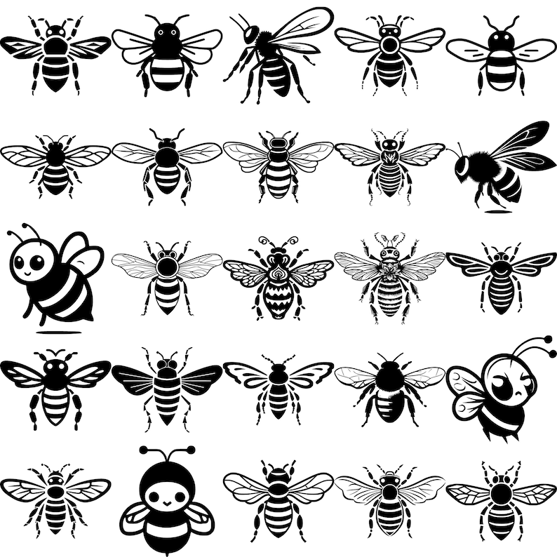 Bee SVG Bundle: 172 Vector Clipart Designs (digital Download) - Etsy
