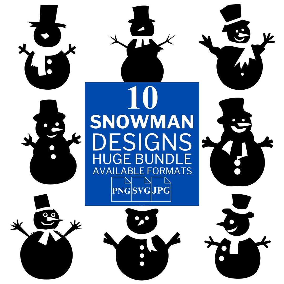 Snowman SVG Bundle: Vector Cut Files for Cricut & Silhouette - Etsy