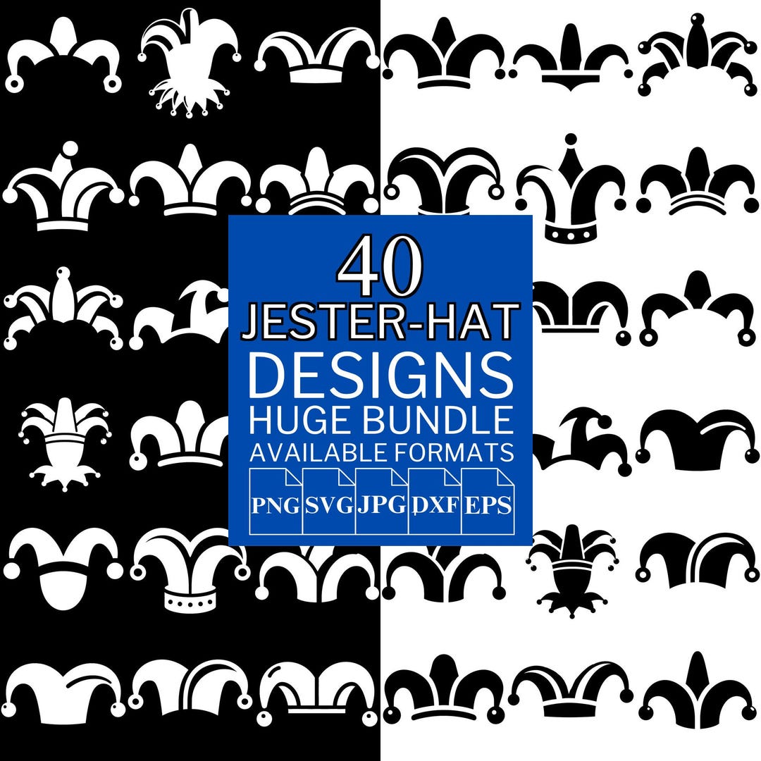 Jester Hat SVG Bundle: 40 Vector Designs for Cricut & Silhouette ...