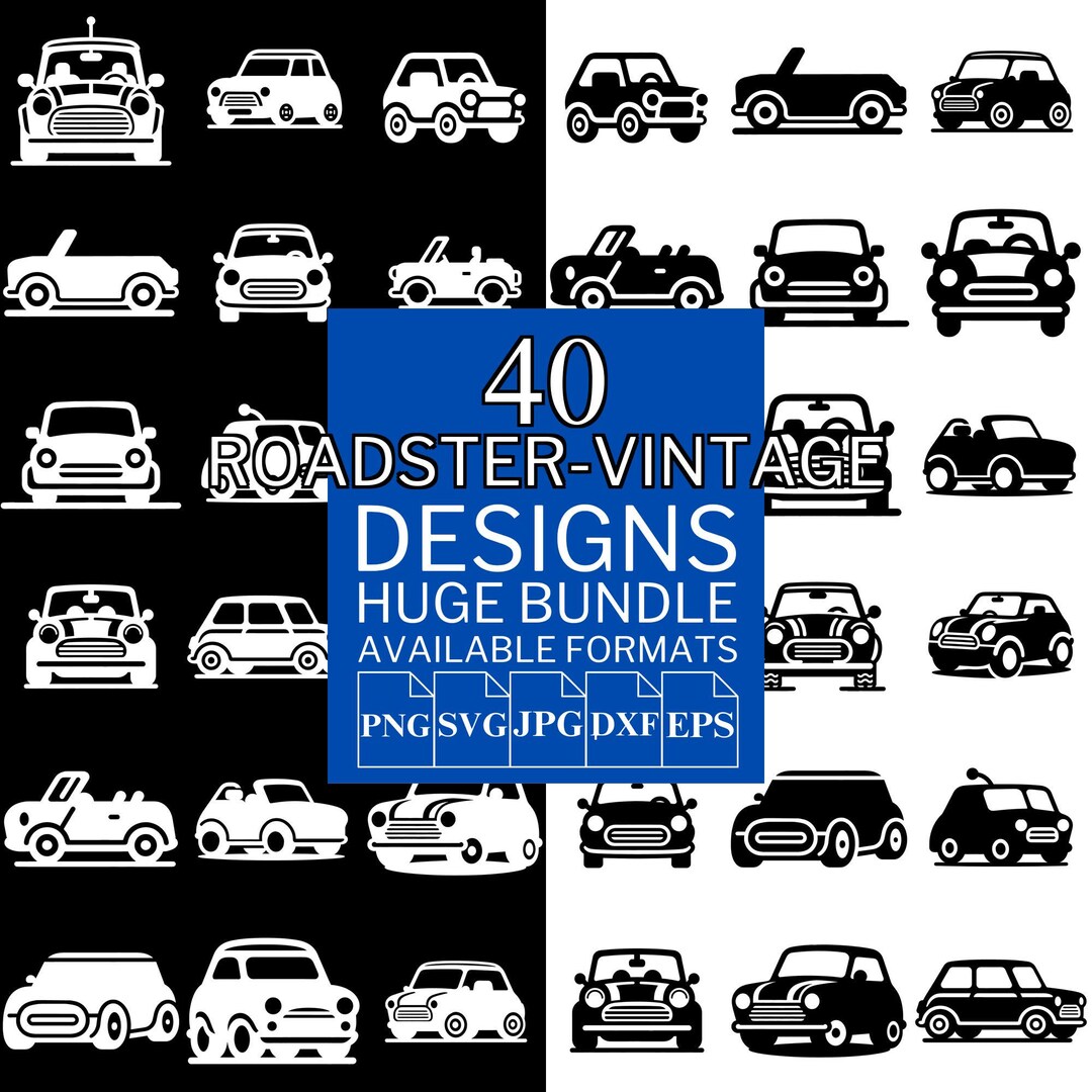 Vintage Roadster SVG Bundle: Cricut & Silhouette Vector Designs ...