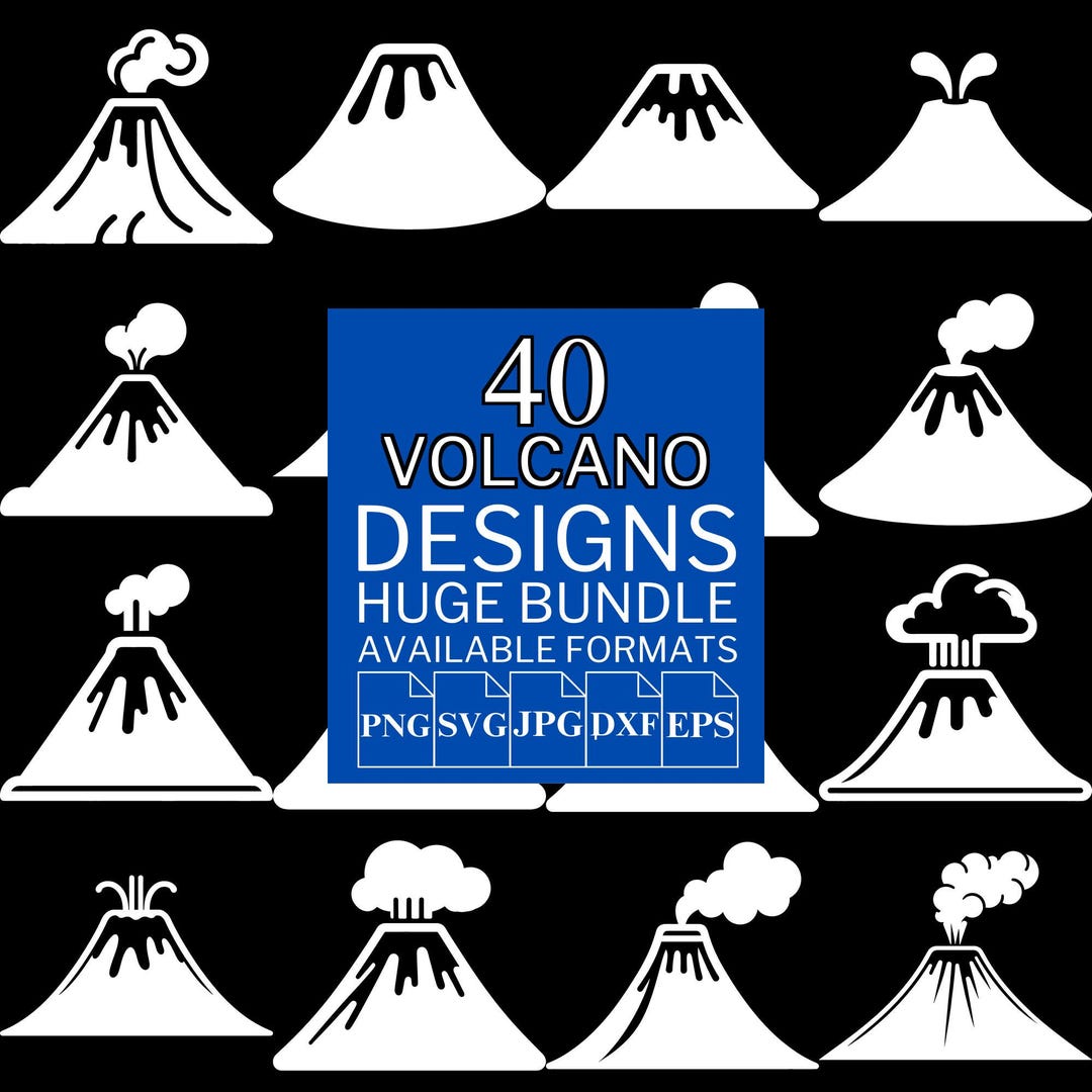 Volcano SVG Bundle: Vector Clipart for Cricut & Silhouette (5 Formats ...