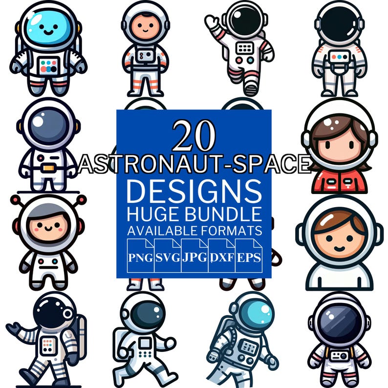 Astronaut Space SVG Bundle: 20 Vector Designs for Cricut & Silhouette ...