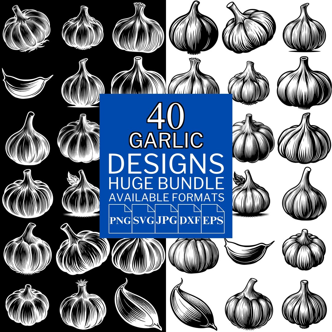 Garlic SVG Bundle: Vector Clipart Designs for Cricut & Silhouette ...