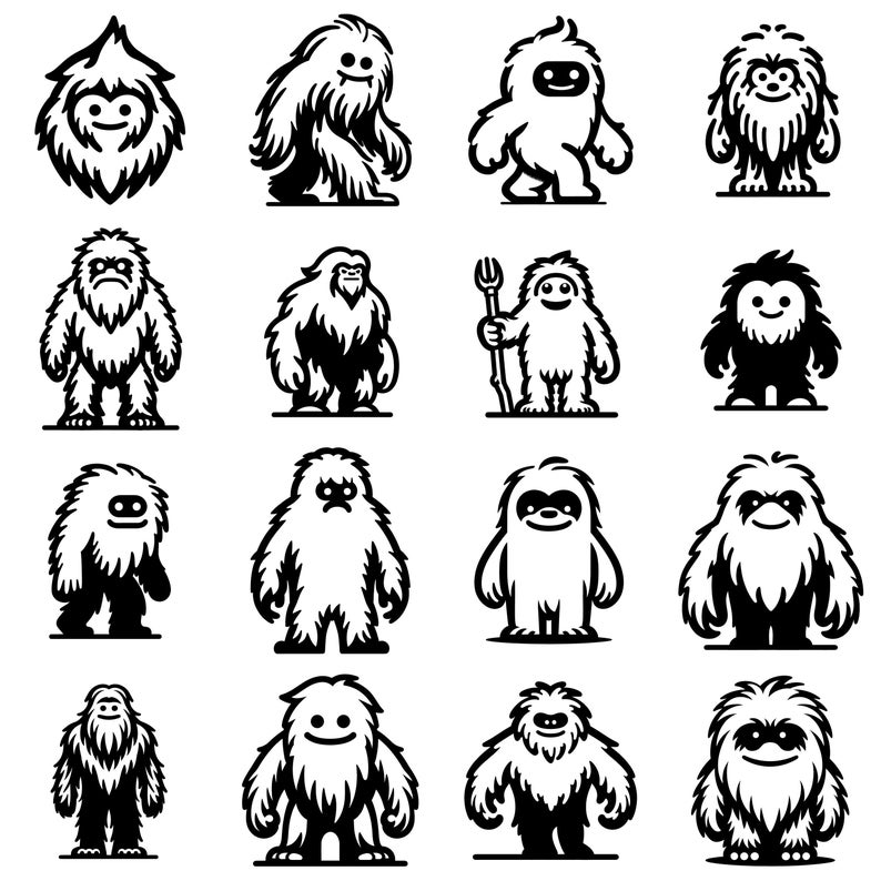 Yeti Bigfoot SVG Bundle: Vector Clipart Designs for Cricut & Silhouette ...