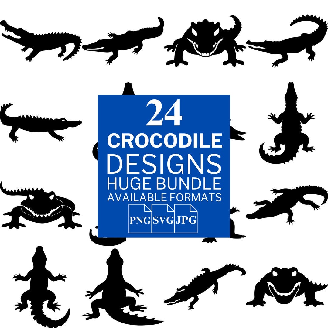 24 Crocodile SVG Bundle - Unique Vector Files for Cricut and Silhouette ...