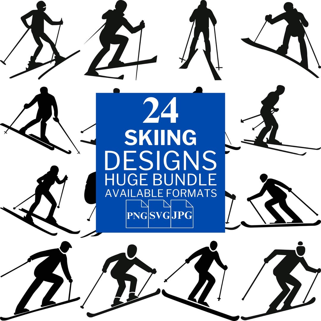 24 Skiing SVG Bundle Unique Vector Files for Cricut and Silhouette ...