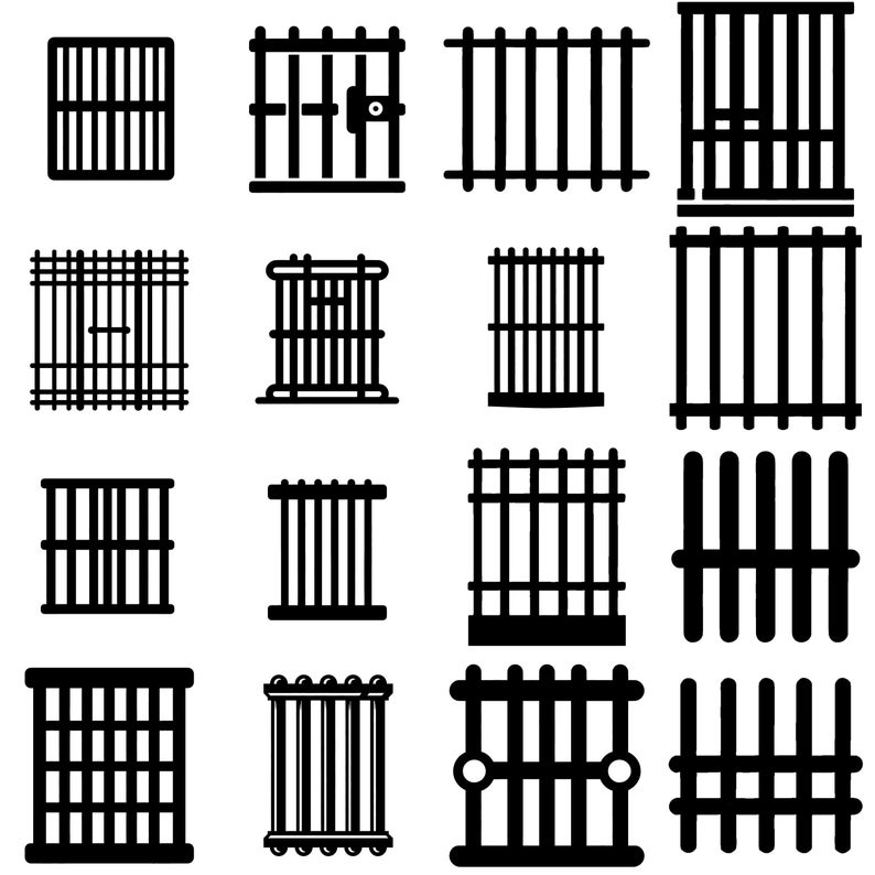 Prison Bars SVG Bundle: Vector Cut Files for Cricut & Silhouette (5 ...