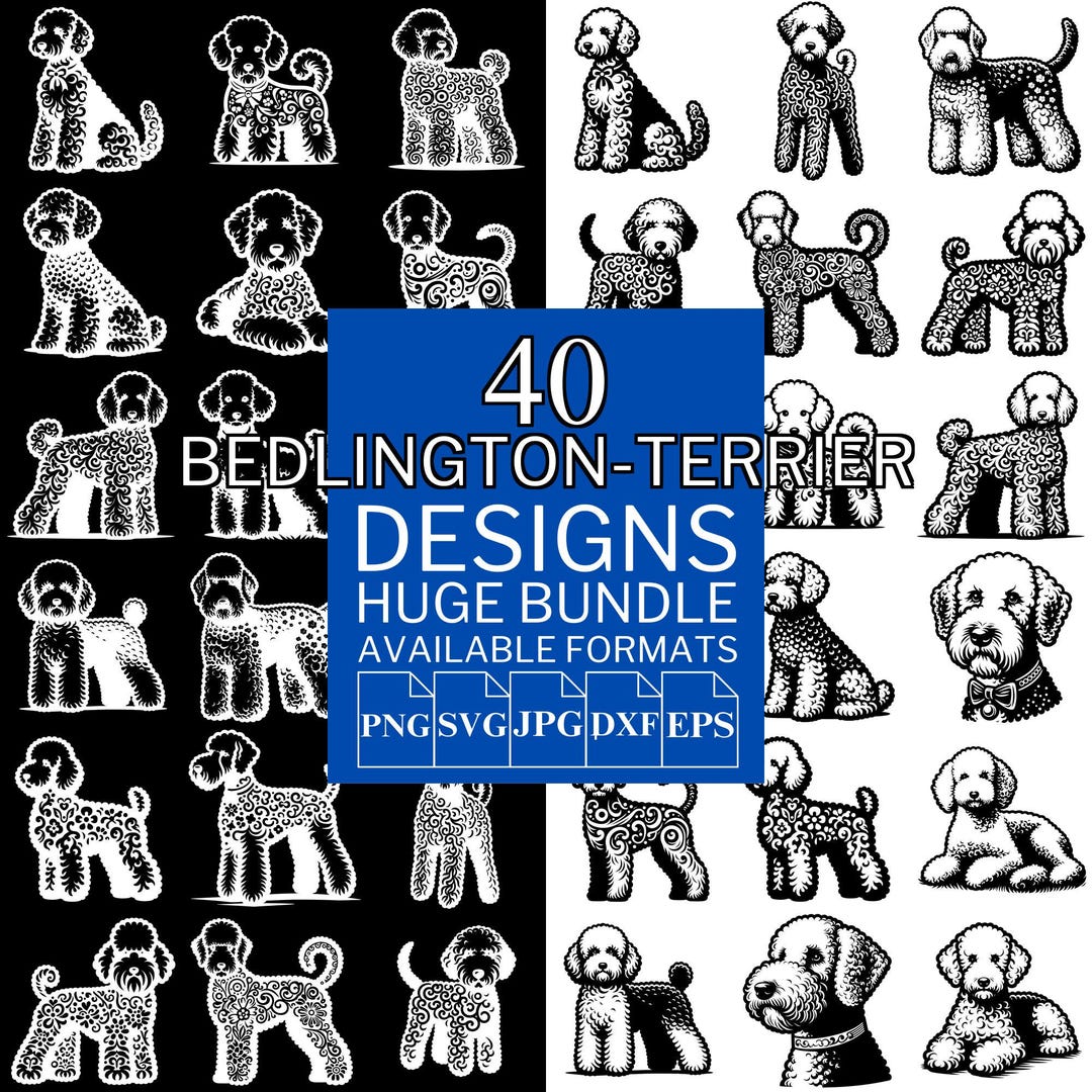 Bedlington Terrier SVG Bundle: Vector Cut Files for Cricut & Silhouette ...