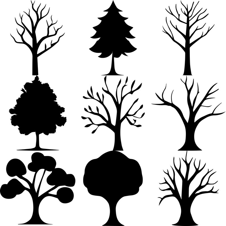 34 Tree SVG Bundle: Vector Cut Files for Cricut & Silhouette - Etsy