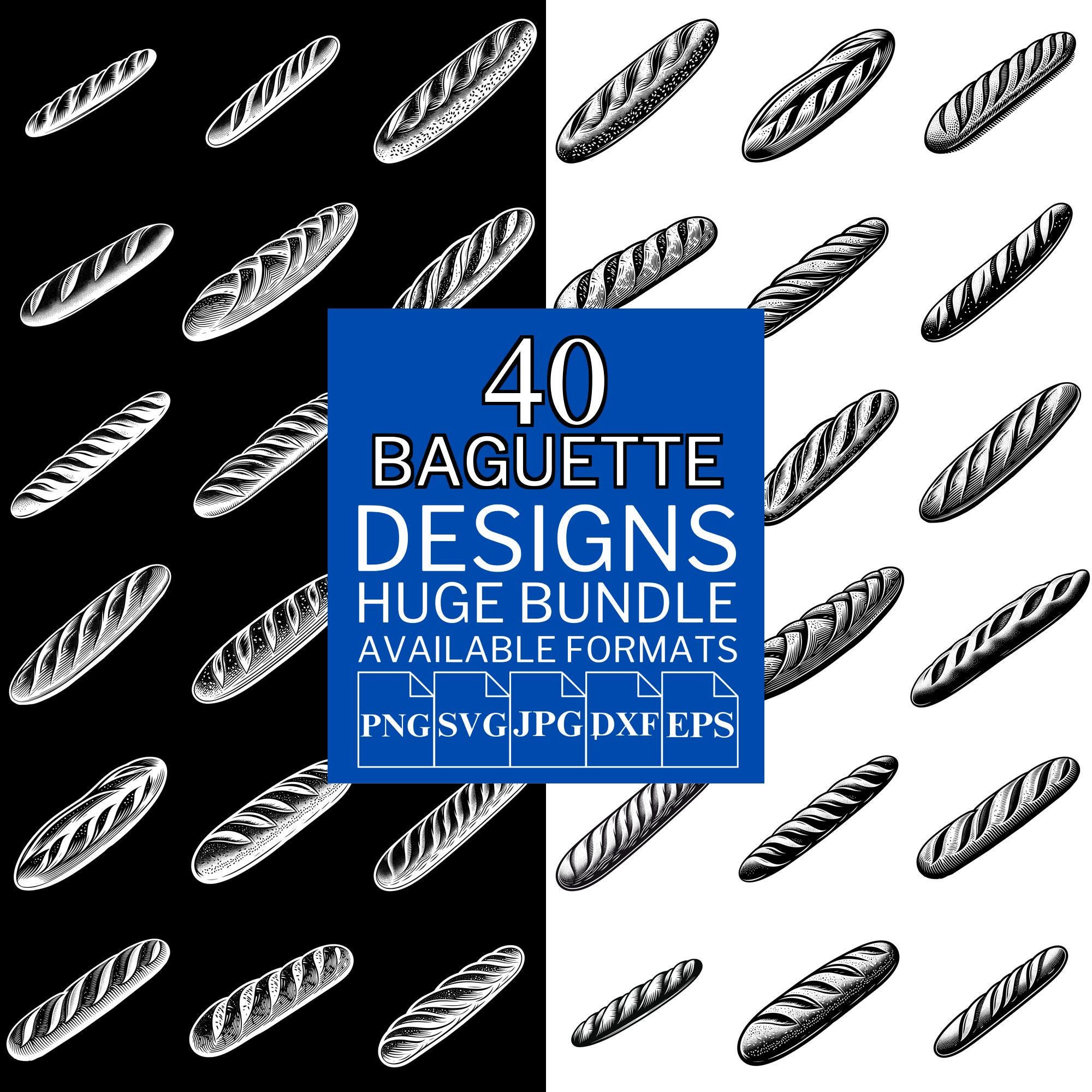 40 Baguette SVG Bundle: Vector Clipart Designs (digital Download) - Etsy