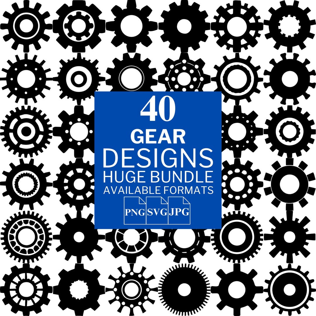 Gear SVG Bundle: 40 Unique Vector Designs (digital Download) - Etsy