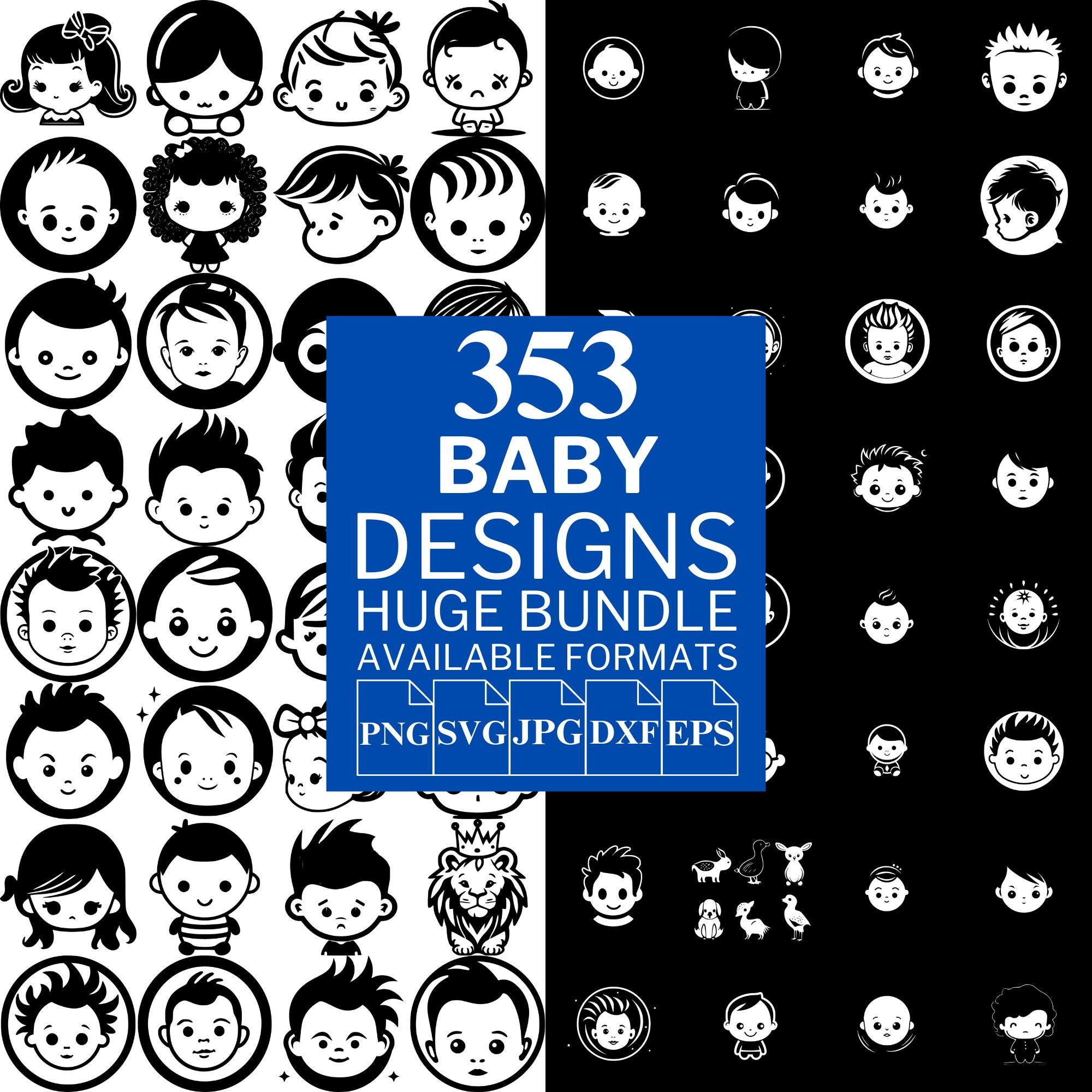 353 Baby SVG Bundle Unique Vector Files for Cricut and Silhouette, Baby ...