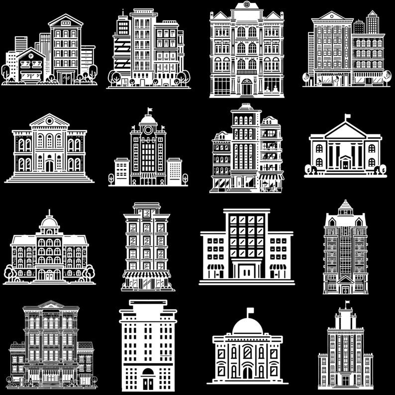 40 Building SVG Bundle: Vector Cut Files for Cricut & Silhouette - Etsy