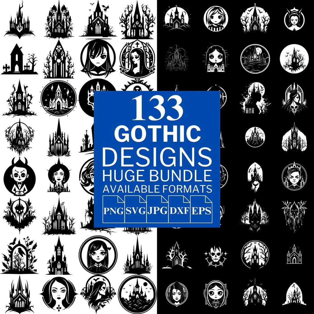 133 Gothic SVG Bundle - Unique Vector Files for Cricut and Silhouette ...