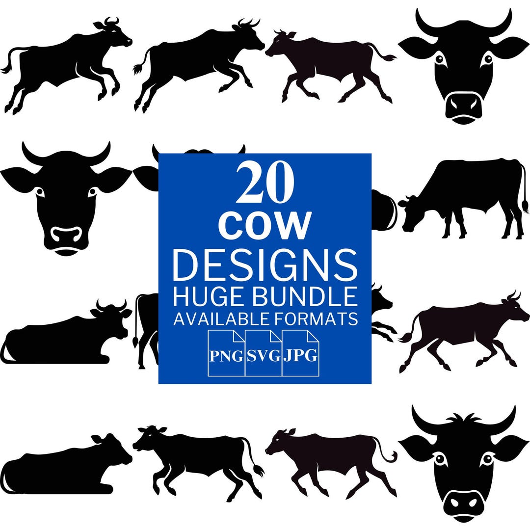 Cow SVG Bundle: 20 Unique Vector Designs (digital Download) - Etsy