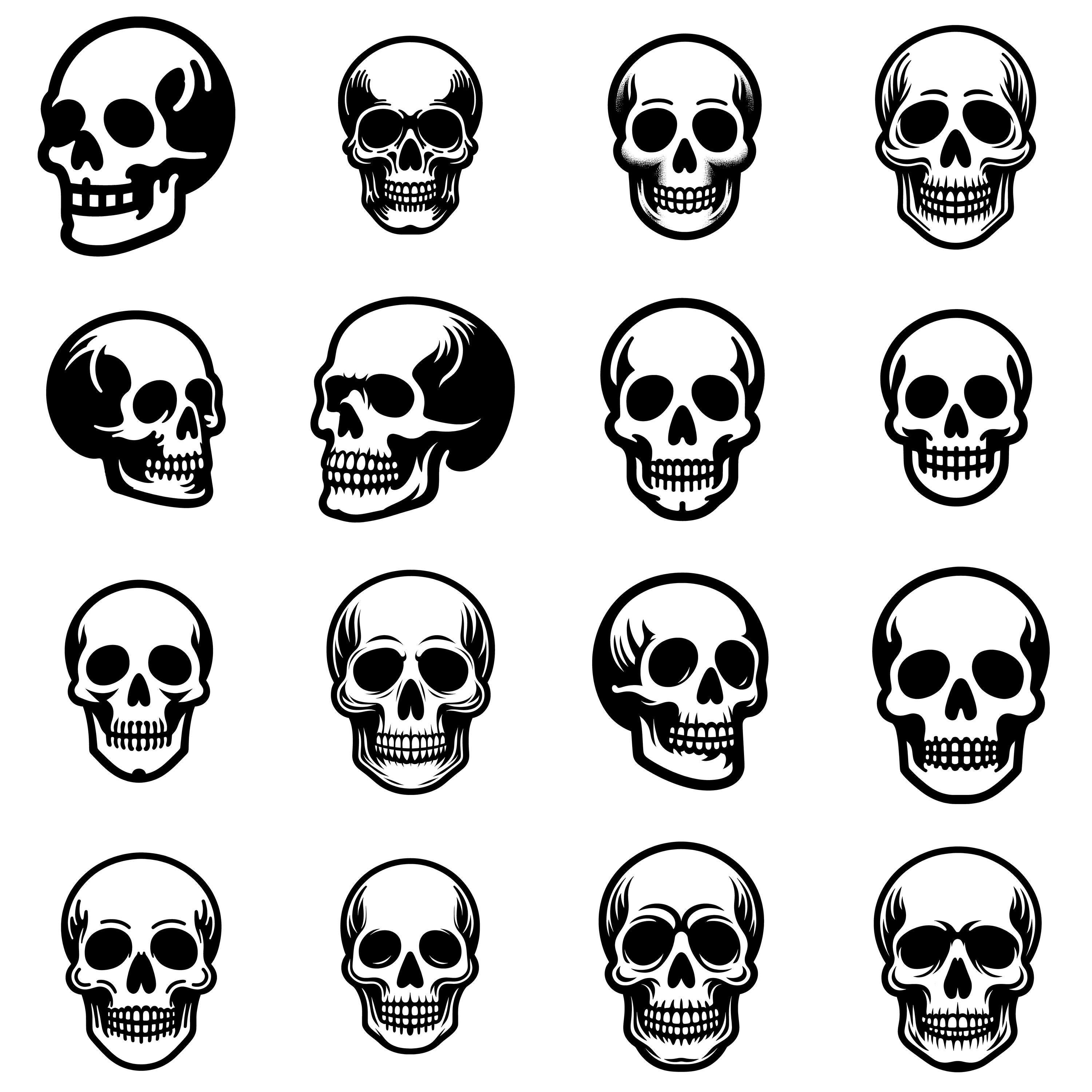Skull SVG Bundle: Vector Clipart for Cricut & Silhouette (digital ...