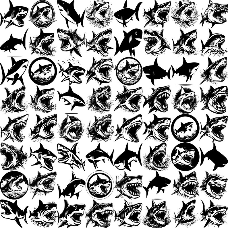 133 Shark SVG Bundle Unique Vector Files for Cricut and Silhouette ...