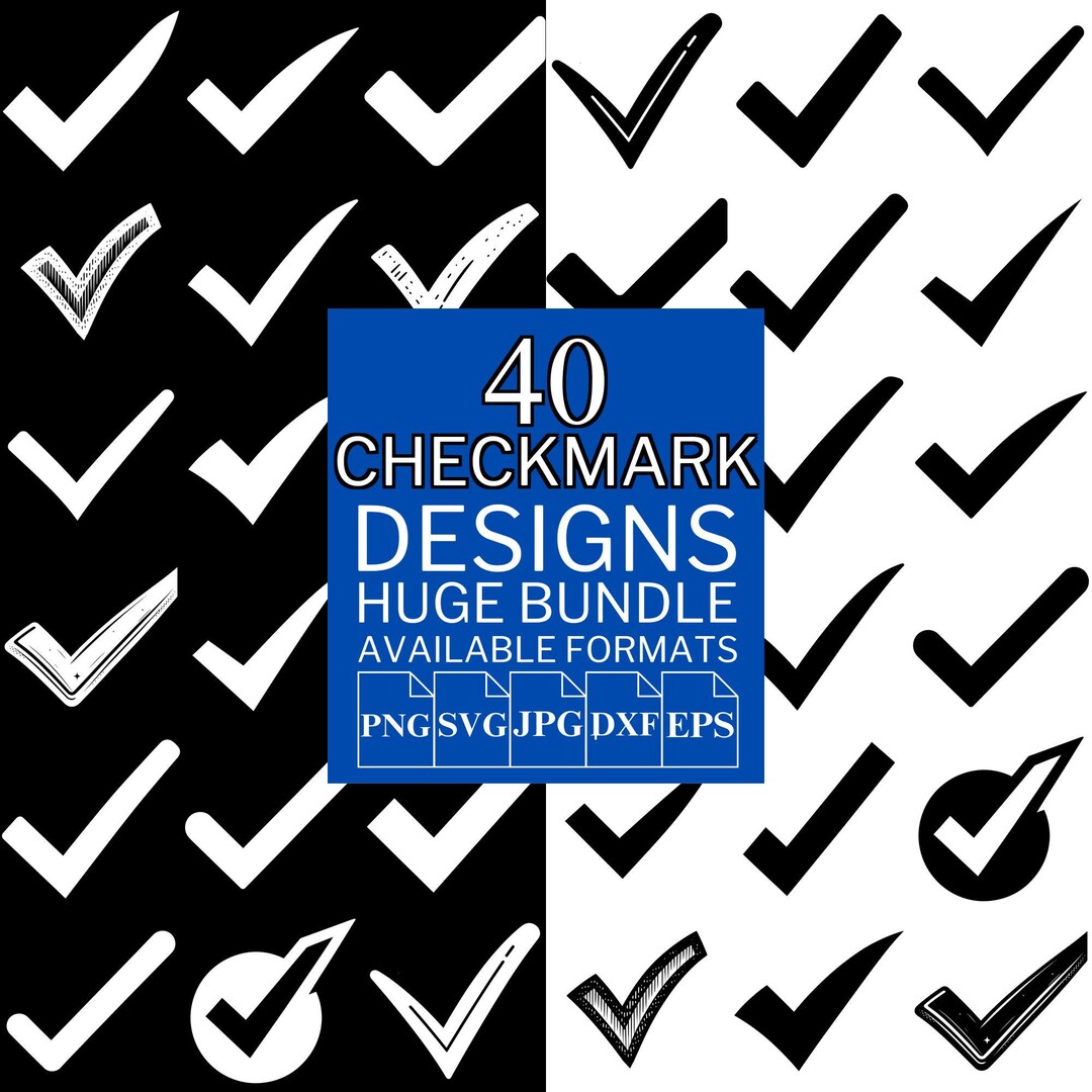 40 Checkmark SVG Bundle - Unique Vector Files for Cricut and Silhouette ...